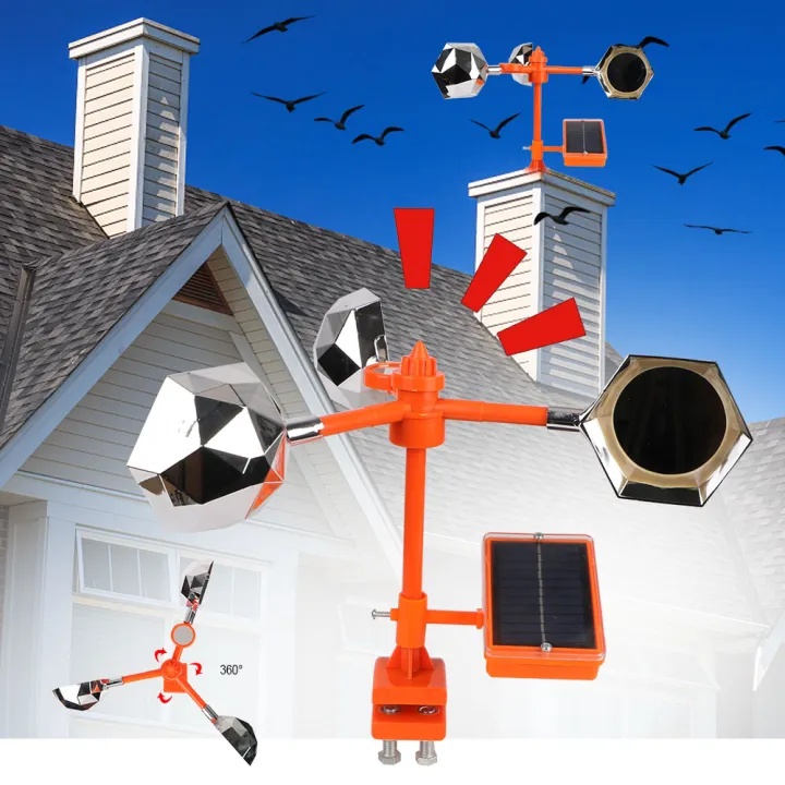 Solar Reflective Bird Repeller Voice Bird Repellent Wind Power Birds ...