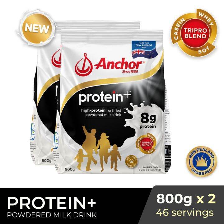 Anchor Protein Plus Milk Powder Plain 800g x2 | Lazada PH
