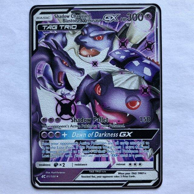 Pokemon โลหะสีดำการ์ด Eternatus Charizard Blastoise Venusaur Vmax V GX ...