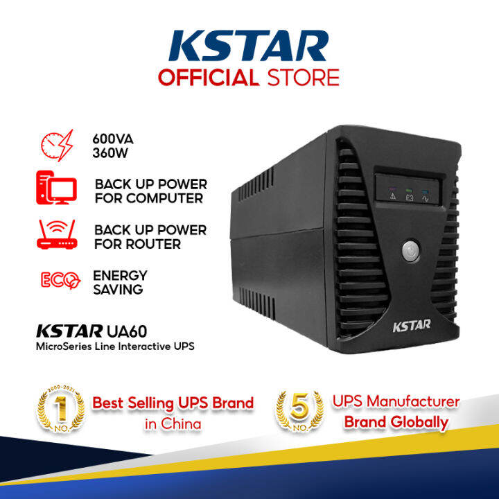 KStar UPS 600VA-360W Uninterruptible Power Supply Micro 600 UA60 4 Outlet AVR/Surge | Lazada PH