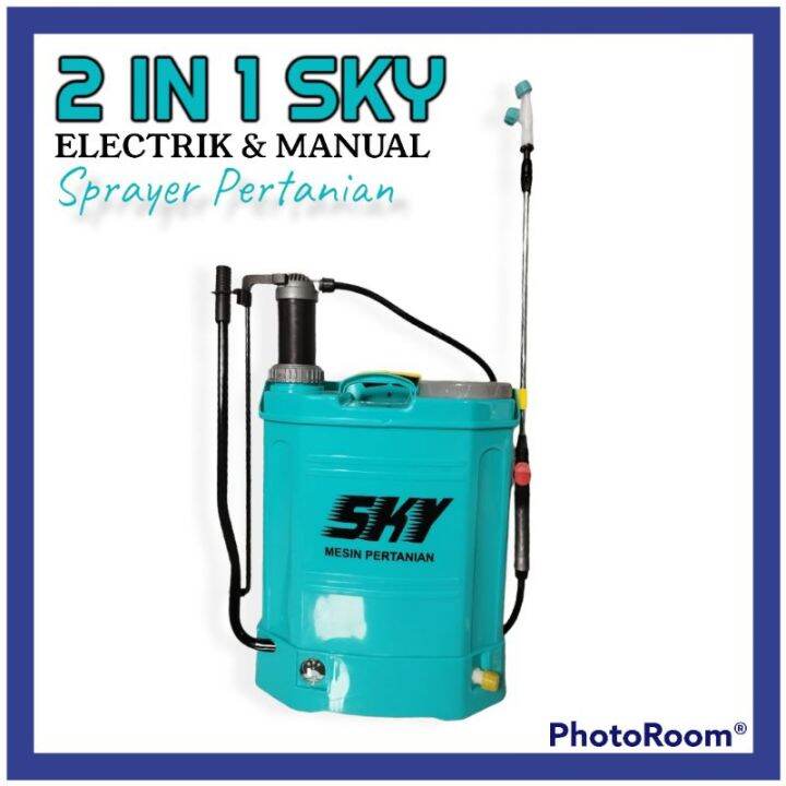 SKY Sprayer Elektrik 2 in 1 Semprotan Hama Pertanian Desinfektan Aki ...