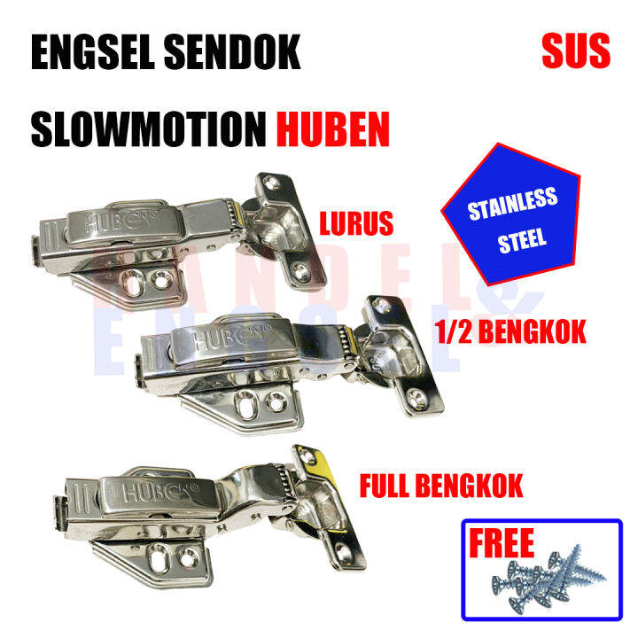 Engsel HUBEN Stainless Steel Engsel Sendok Slowmotion Slow Soft Close ...