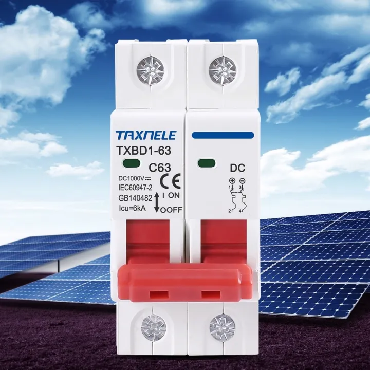 2P DC 1000V Solar Mini Circuit Breaker Battery Switch 6A 10A 16A 20A 25A 32A 40A 50A 63A DC MCB ...