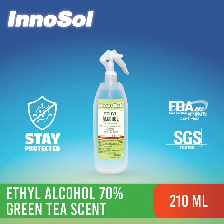 InnoSol Ethyl Alcohol 70% Solution Green Tea Scent 210ml Spray3Bt | Lazada PH