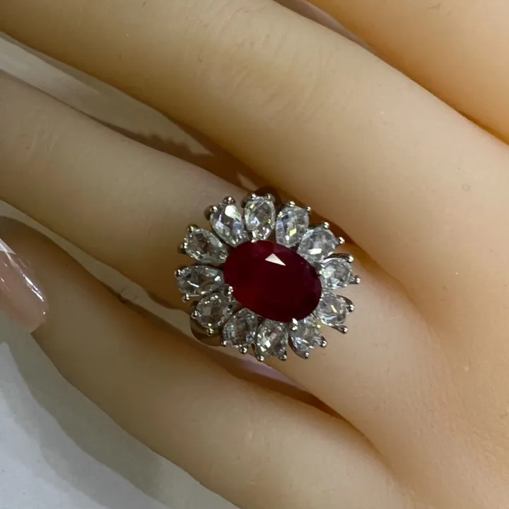genuine ruby ring in sterling silver/ แหวนทับทิมแท้เงินแท้ | Lazada.co.th