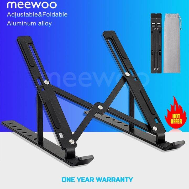 Meewoo Aluminum Laptop Stand Portable 6 Heights Adjustable Ventilated ...
