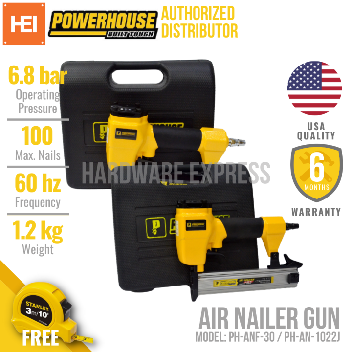 Powerhouse T-Type / U-Type Air Nailer Gun W/ Anti Struck (PH-ANF-30 ...