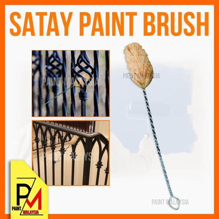 Satay Paint Brush With Steel Handle Brush Painting Berus Satay Berus ...