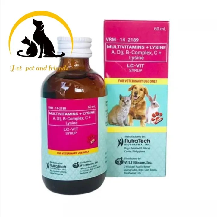 LC Vit Multivitamins + LYSINE A, D3, B Complex, C + Lysine For Pets ...