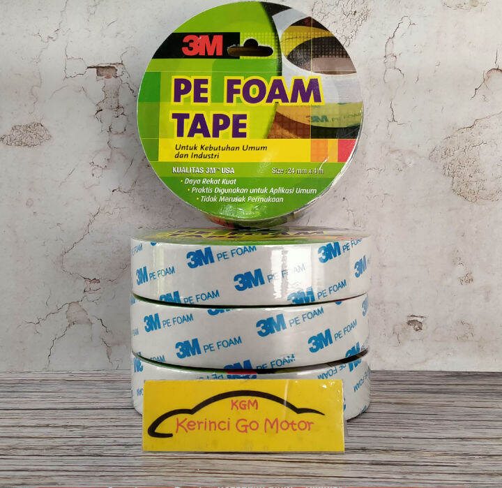 DOUBLE TAPE 3M PE FOAM 24mm X 4m LEM BOLAK BALIK | Lazada Indonesia