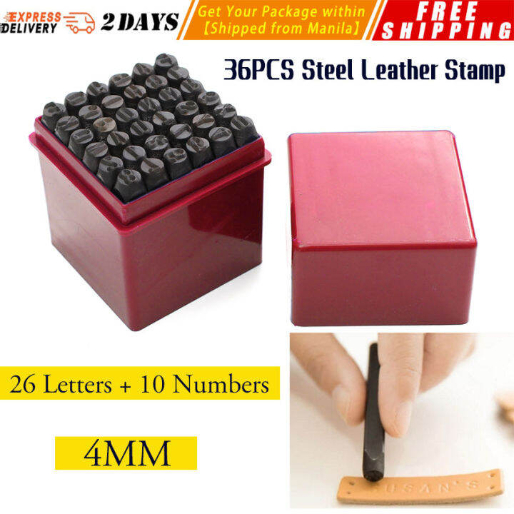 36PCS Steel Leather Stamp 26 Letters + 10 Numbers 4MM Steel Stamp ...