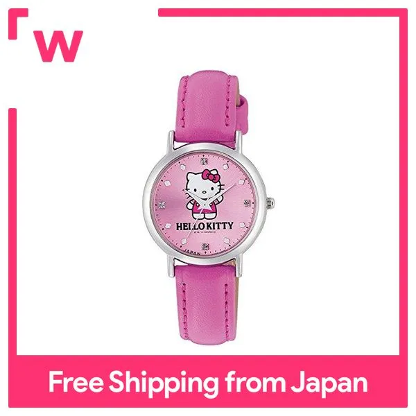 Citizen Q & Q watch analog Hello Kitty waterproof leather belt made in ...