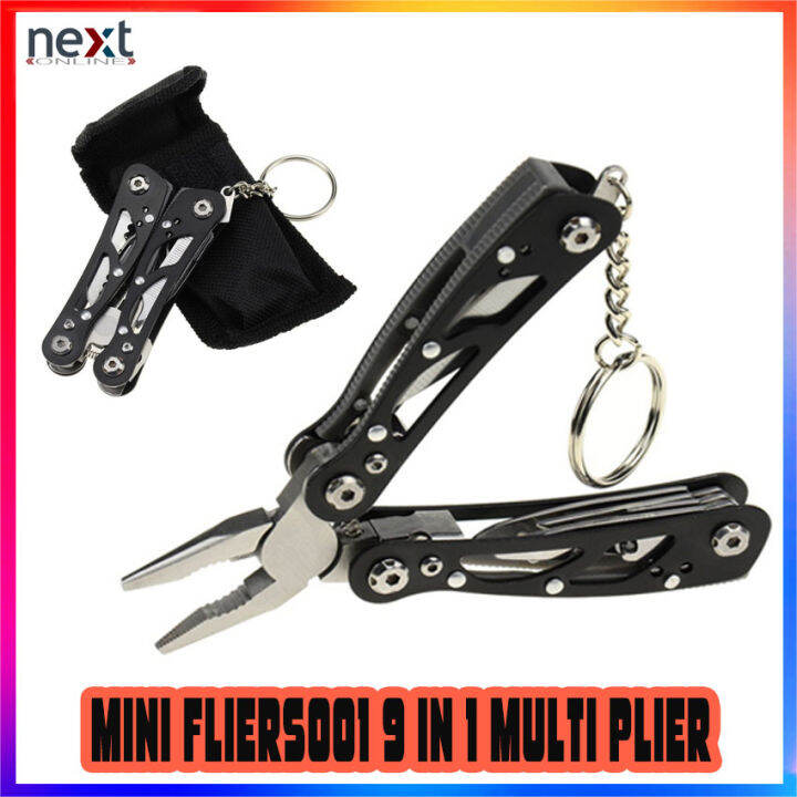 Mini FLIERS001 9in1 Multi Tool Plier Wire Stripper Stainless Steel Folding Plier Outdoor Camping ...