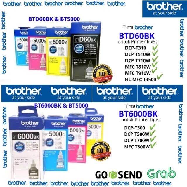 Paket 1 Set Tinta Brother BT6000BK/BTD60BK & BT5000 Original untuk DCP ...