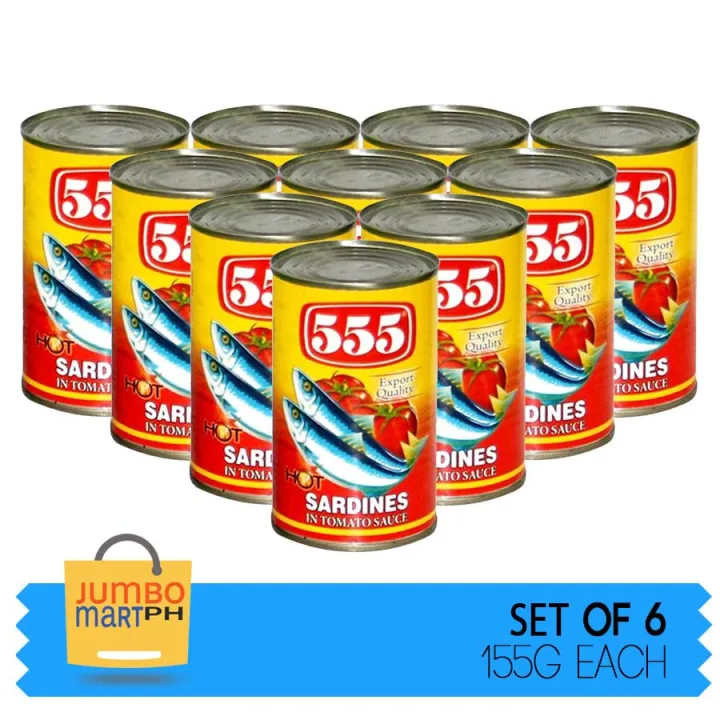 555 SARDINES IN TOMATO SAUCE HOT 155G / SET OF 10 | Lazada PH