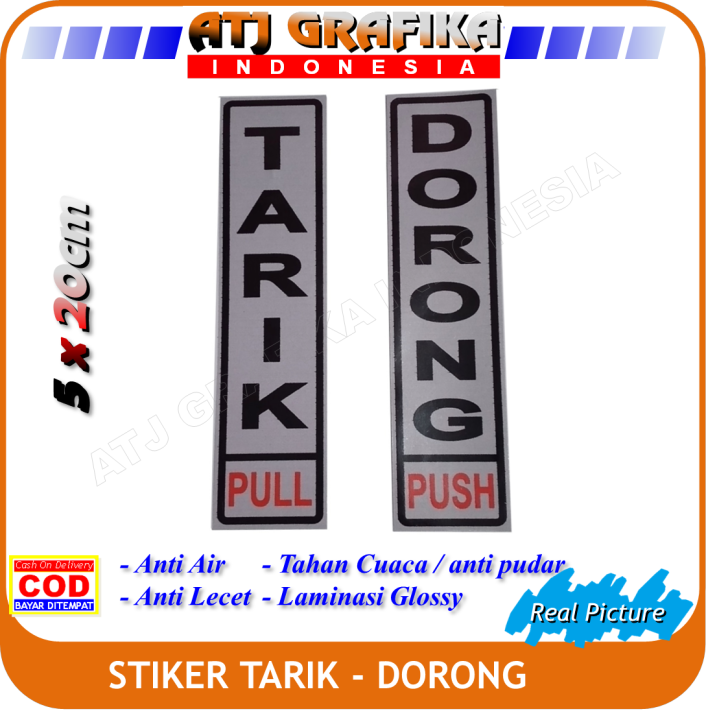 Stiker dorong tarik pintu sticker label toko kantor | Lazada Indonesia