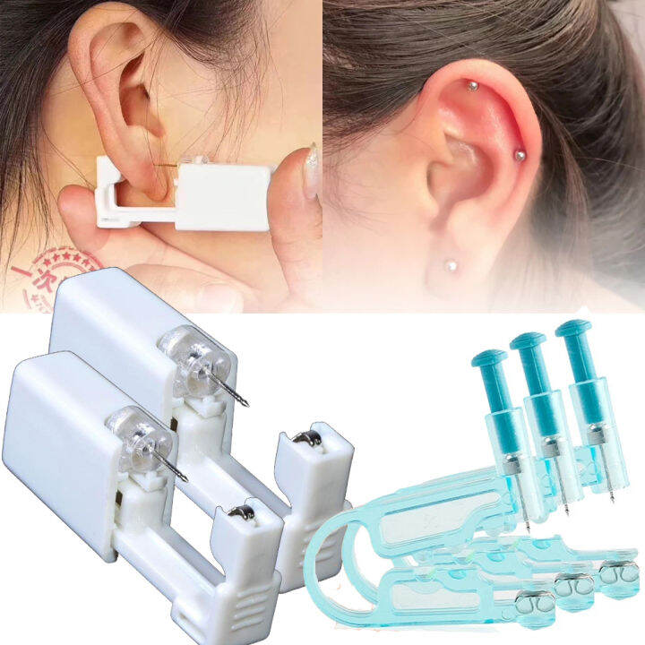 3pcs Disposable Safe Sterile Ear Piercing Unit Earring Piercer Tool ...