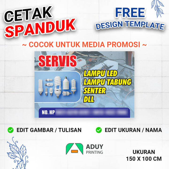 Spanduk Banner Lampu Ukuran 150x100 Bisa Kustom Ukuran | Lazada Indonesia