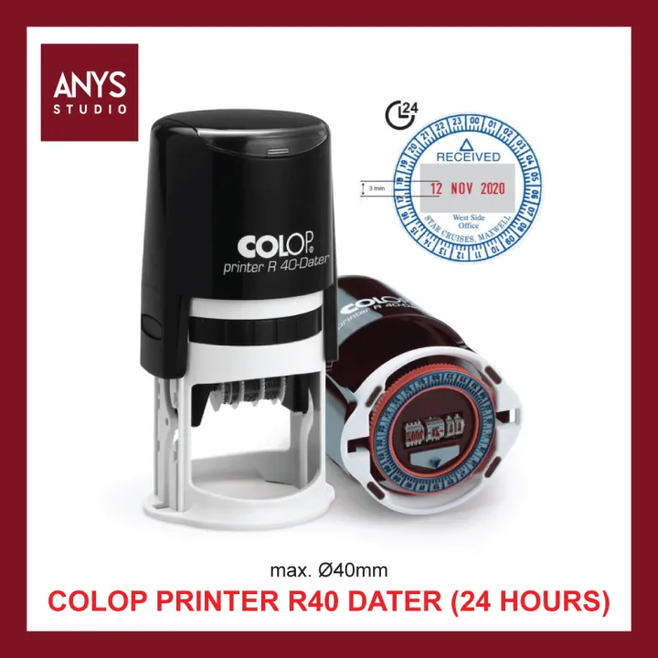 COLOP Printer R40 Dater 24 Hours (R40D/24H) Self-Inking Stamp Custom Made | Lazada