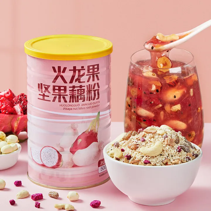 ZEJUN Dragon Fruit Nut Lotus Flour Soup Fruit Flavor Meal Replacement ...