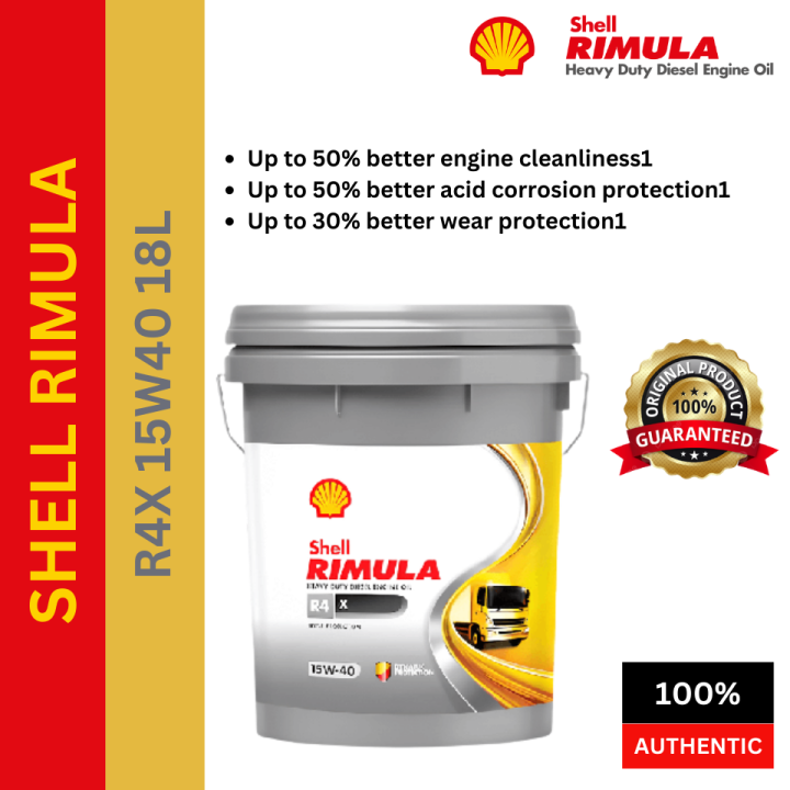 550055656 SHELL RIMULA R4X 15W40 Heavy Duty Diesel Engine Oil (18L) 100 ...