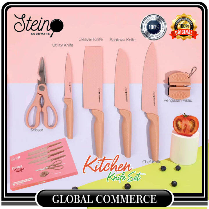 STEIN Cookware Diamond Kitchen Knife Set Pisau 6 in 1 | Lazada Indonesia