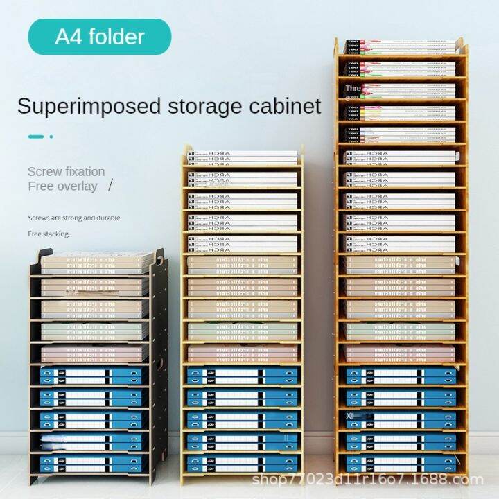Desk Storage Bookshelf Folder Book Office Paper Storage Box File Rack ...