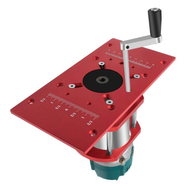 Router Lift with Fixed Base - Aluminum Router Insert Plate ...
