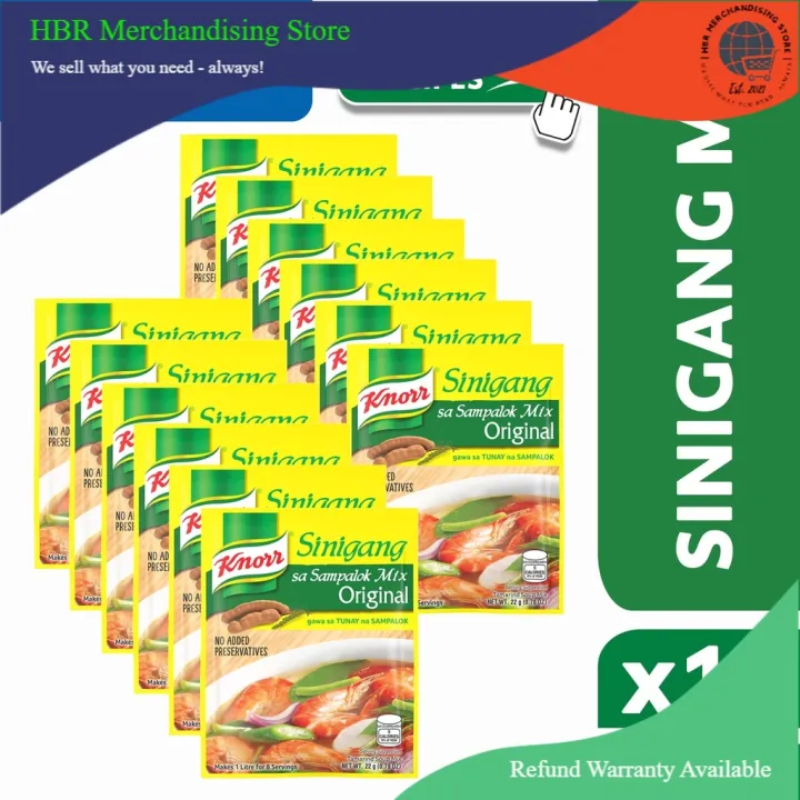 Knorr Sinigang sa Sampalok Mix Tamarind Soup Original Made with Real Tamarind 22g Pack of 12 ...