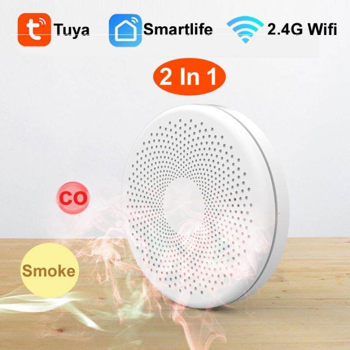 Tuya Carbon Monoxide Alarm Wireless Smoke Detector Sensor CO Gas Alarm ...