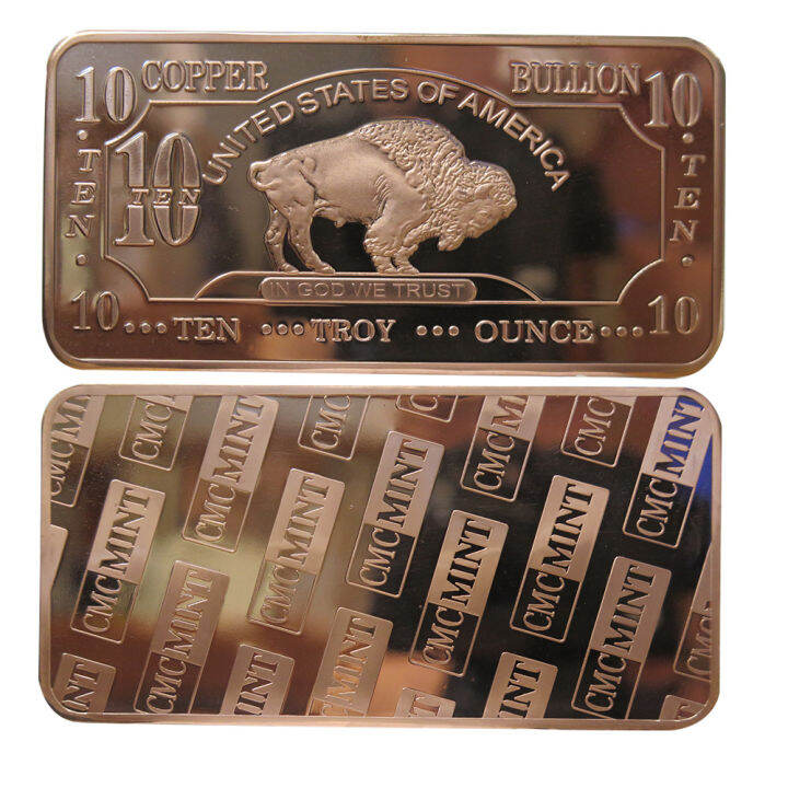 10oz 10 oz Ten Troy Ounces USA American Buffalo .999 Fine Copper ...