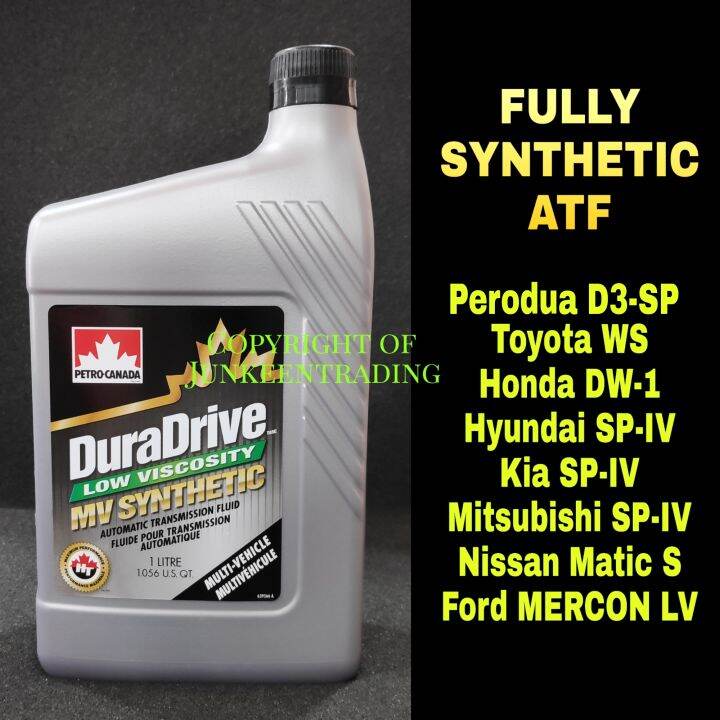 Petro-Canada Duradrive Low Viscosity MV Synthetic ATF (1L) Toyota WS ...