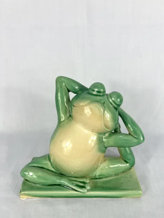 Decorative Ceramic Yoga Frog Figurine Sculpture - Home Decor ...