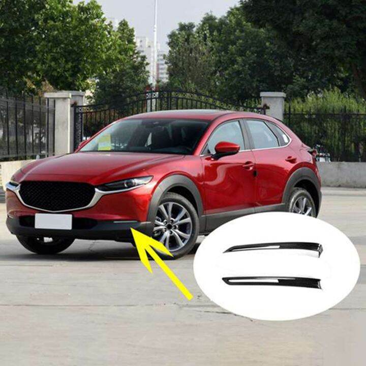 Car ABS Carbon Fiber Front Fog Light Lamp Cover Trim Foglight Bezel Decoration Frame for Mazda ...