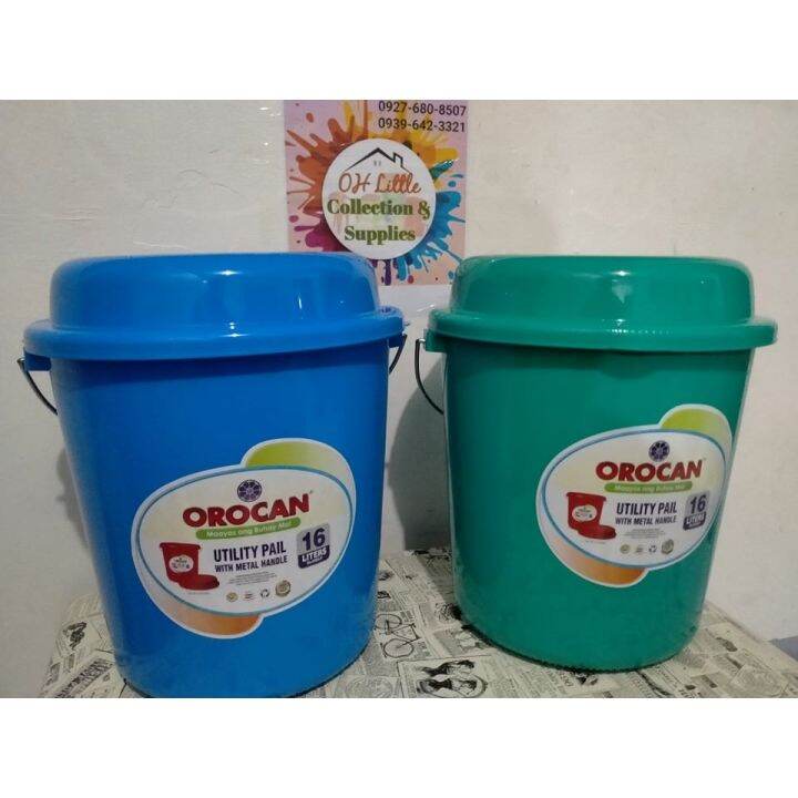 Utility Pail Orocan's 16Liters with metal handle with COVER Timba ...