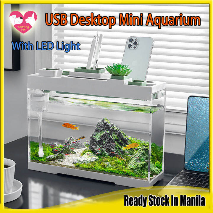 Smart Desktop Aquarium kit 1.5 Gallon Betta Fish Tank self Cleaning ...