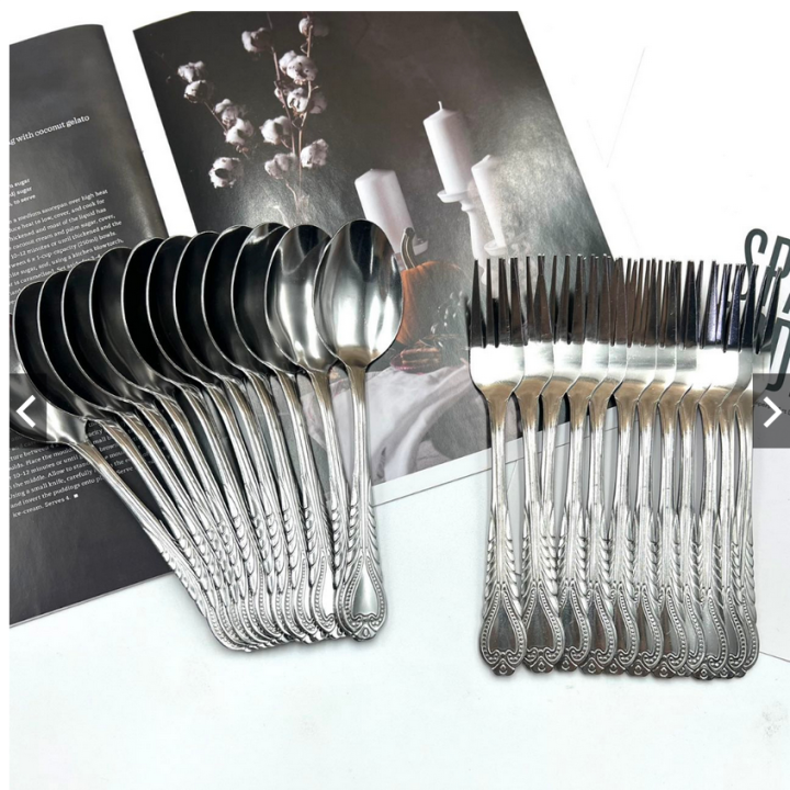 24Pcs Spoon & Fork Extra Thick & Long Stainless steel | Lazada PH