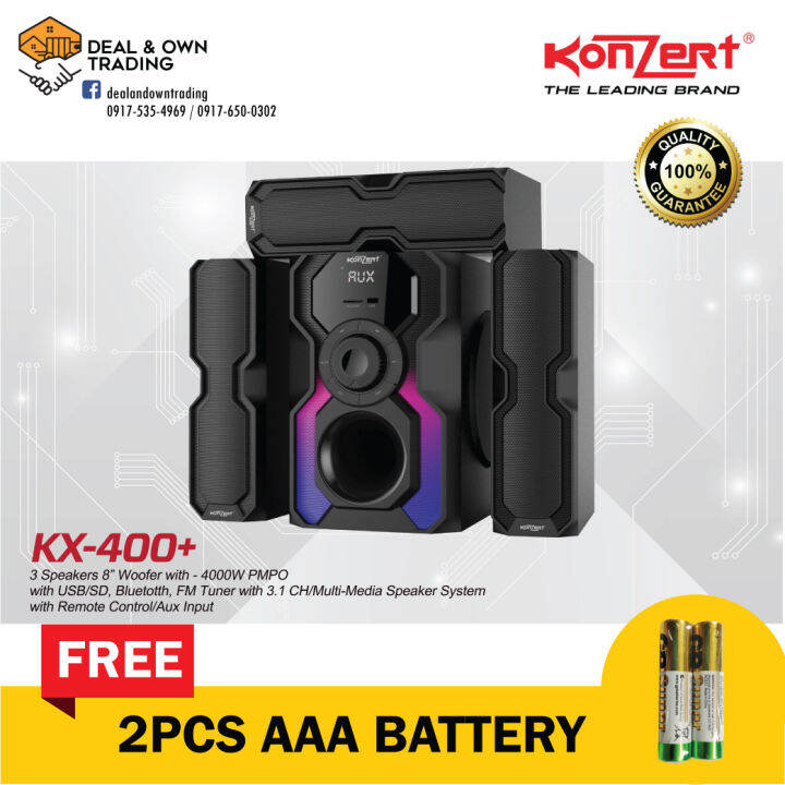 Konzert KX-400+ 3.1ch Multimedia Speaker System with USB/SD, FM Radio ...