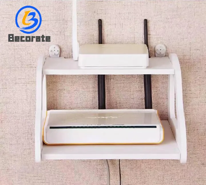 BECORATE Storage Rack Display Holder Double Floating Wall Mount Shelf ...