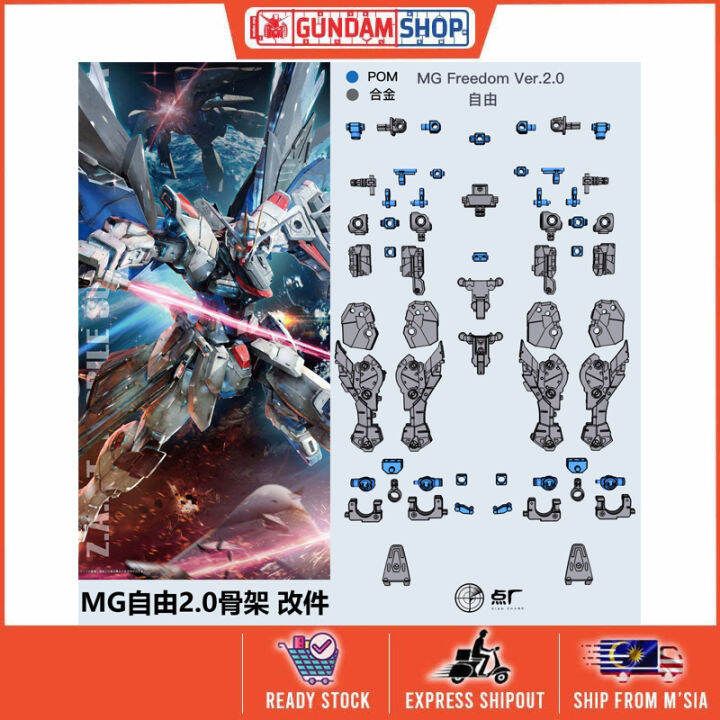 [DIAN CHANG] Metal Build Alloy Inner Frame for MG Freedom Gundam Ver. 2 ...
