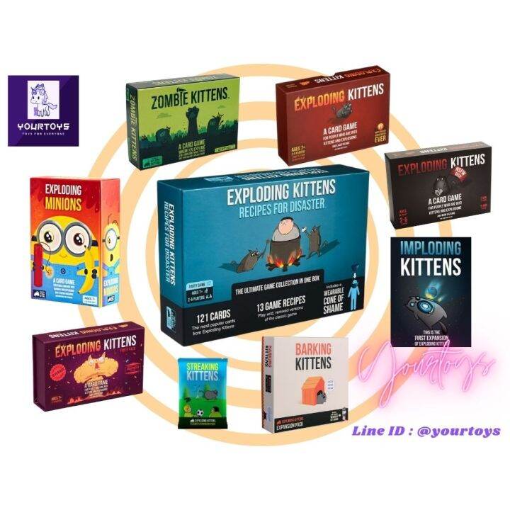 mkijhu Exploding Kittens Board Game (ภาษาอังกฤษ) - Imploding Streaking บอร์ดเกมแมวระเบิด (เหมียว ...