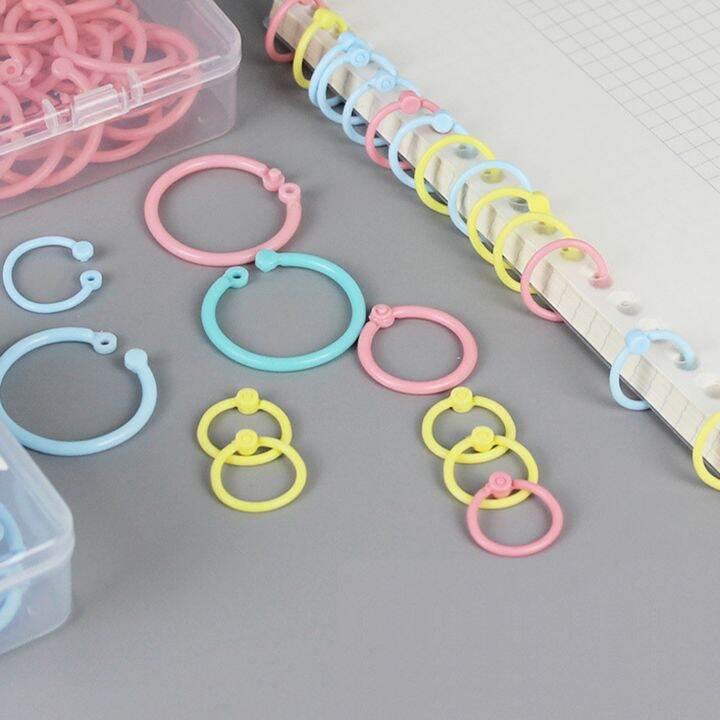 1 Box 14/20/25mm Colorful Binder Ring Notebook Loose-Sheet Hoops DIY ...