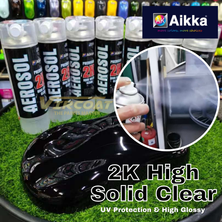 AIKKA Premium High Solid 2K Clear Aerosol Spray Tin Top Coat Clear/ Aerosol Spray 2K Clear/ 2K ...