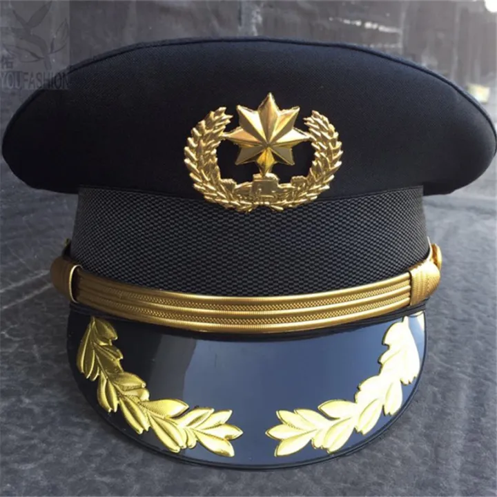 Army Officer Visor Security Guard Hat Men Police Caps For Cosplay ...