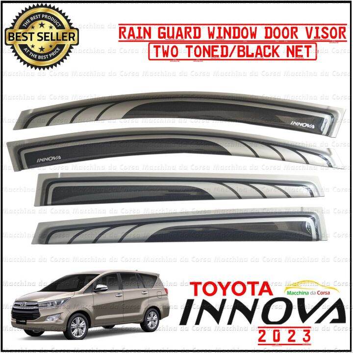 Toyota Innova 2023 Rain Guard Window Door Visor (Two Toned / Black Net ...