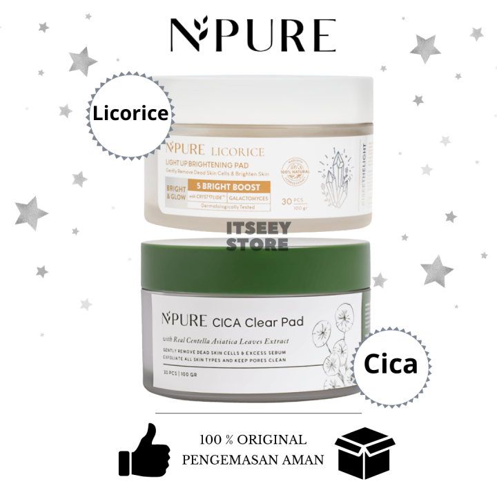 Npure Cica Clear Pad Licorice Light Up Brightening Pad isi 30 ...