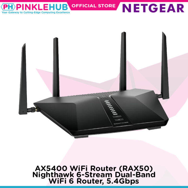 PinkleHub | NETGEAR AX5400 WiFi Router (RAX50) Nighthawk 6-Stream Dual ...
