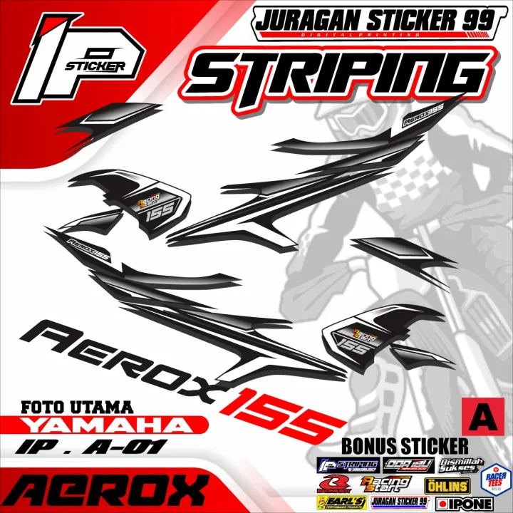 Striping AEROX 155- Sticker Striping Variasi List YAMAHA AEROX 155 IP.A ...
