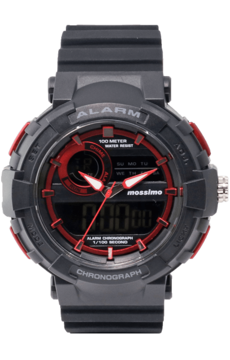 Mossimo Men Black Rubber Strap Ana-Digi Watch MS-1930G-BLK | Lazada PH