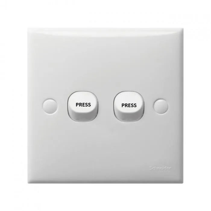 10 PCS (Pack) - Schneider S-Classic Series 2 Gang Bell Switch with ...